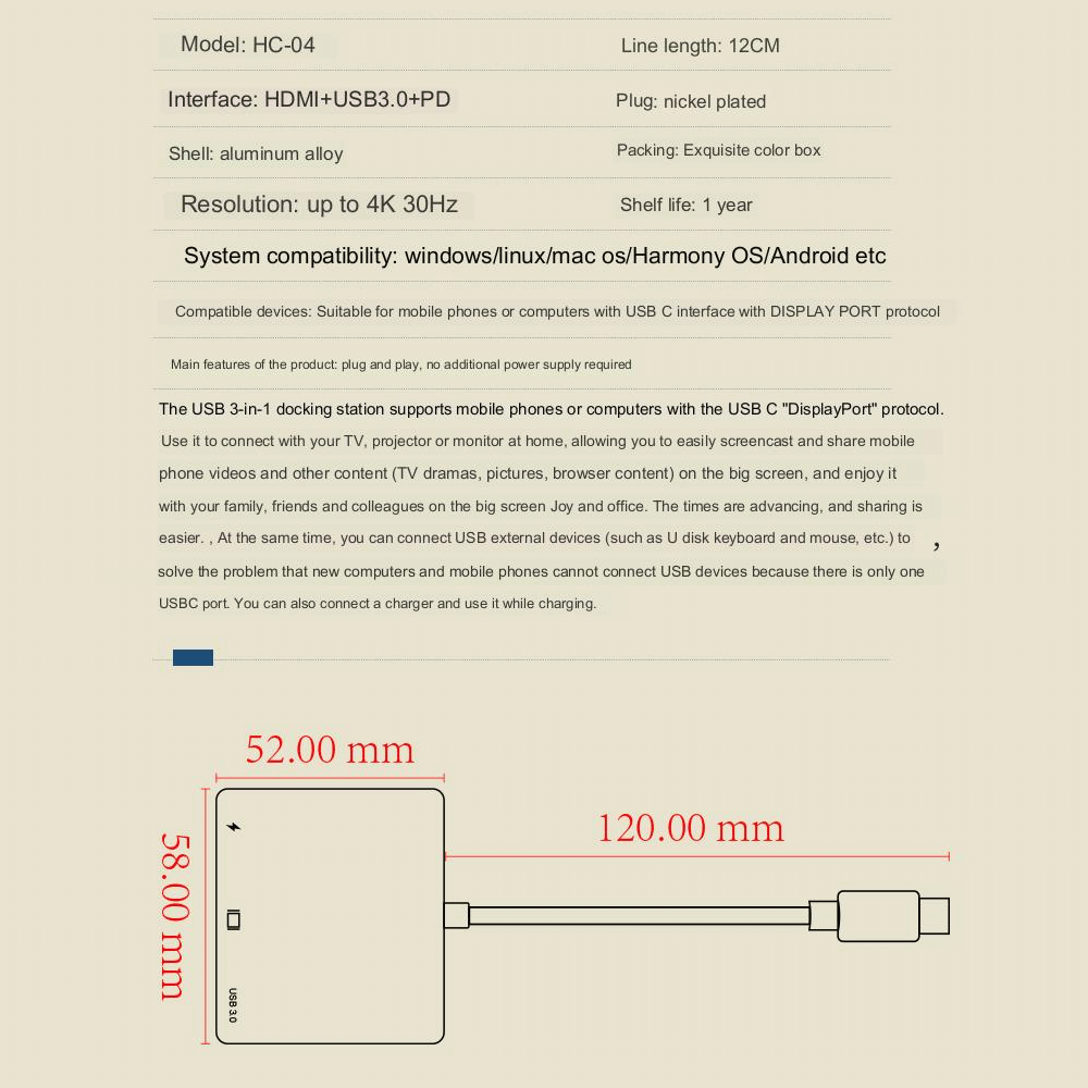 AirSky Usb-c to HDTV Multiport Adapter [HC-04A] - GameXtremePH