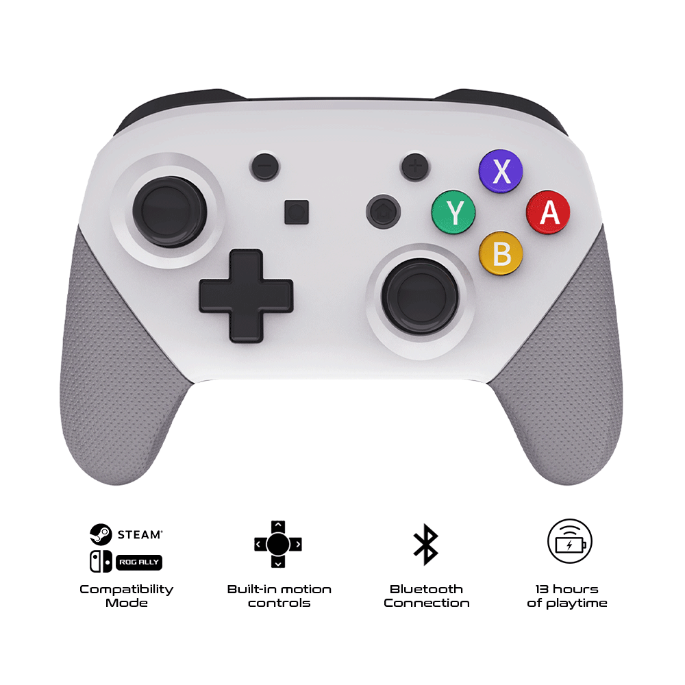 JYS Wireless Mini Pro Controller Retro Gray Ed. for NS/Steam Deck/ROG ...