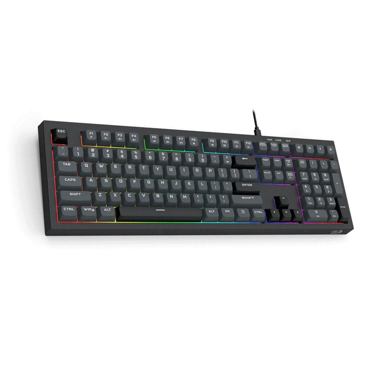 Redragon (K518-RGB-C) CRUX 108 Key Wired RGB Membrane Gaming Keyboard ...