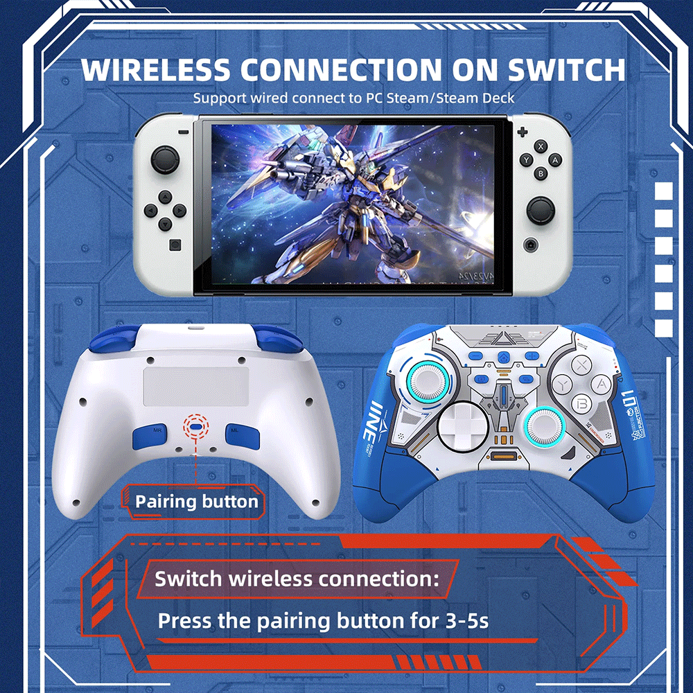 IINE Ares Mecha Pro Controller Orange for NSW/Steam Deck [L787]