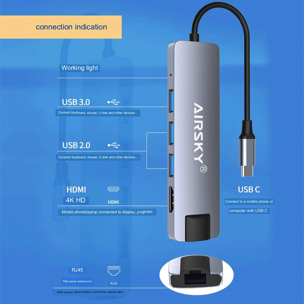 AirSky Usb-c Docking Station for Laptop [HC-13M] - GameXtremePH
