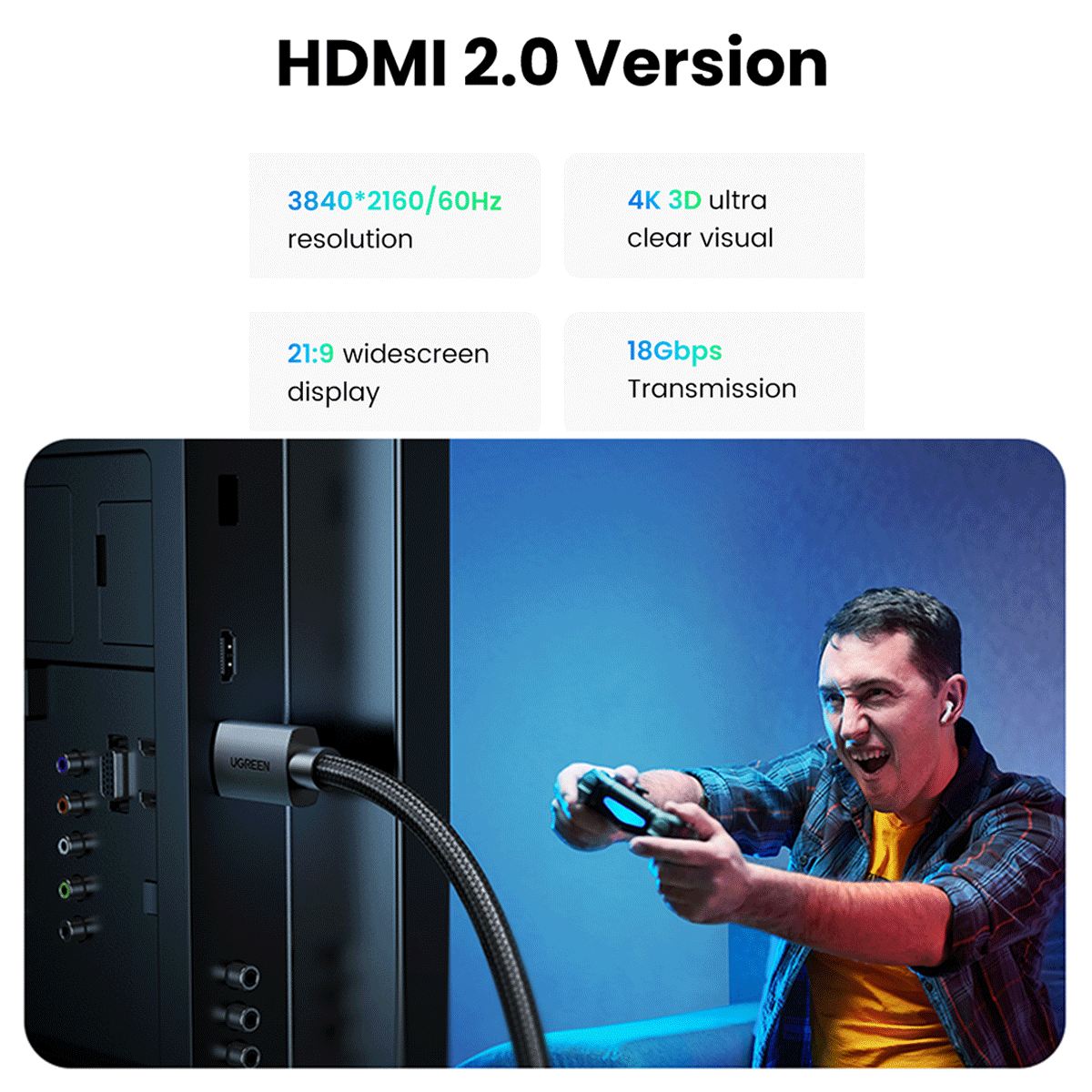 UGREEN 4K HDMI Male to Male Cable [HD119] - GameXtremePH