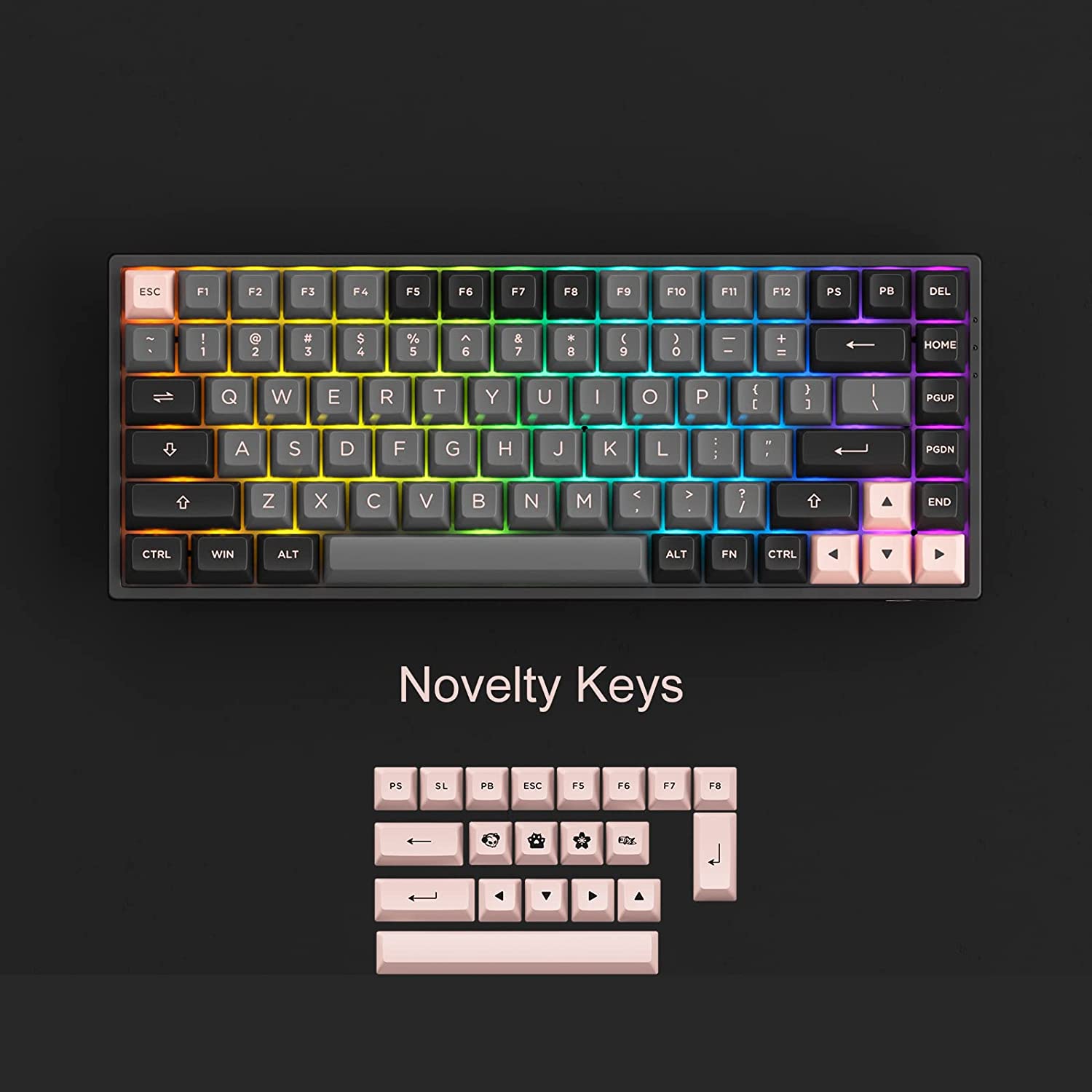 AKKO Black & Pink 3084B Plus Mechanical Keyboard (AKKO CS JELLY PINK ...