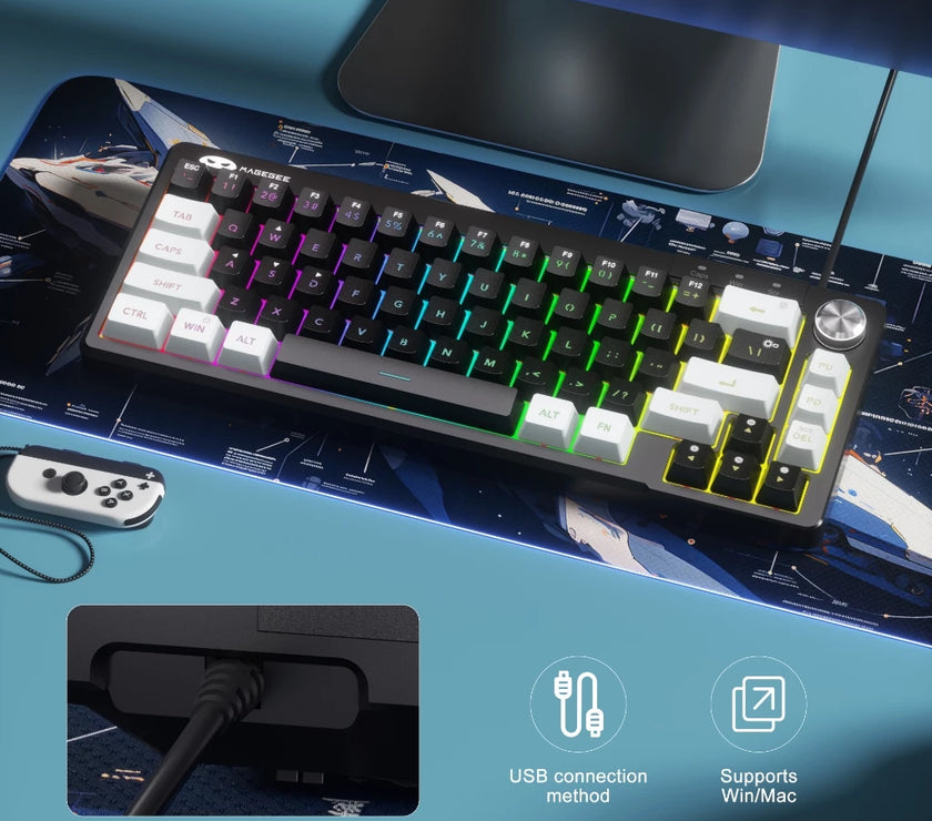 Magegee TS68 66-key 65% layout Wired Membrane Keyboard