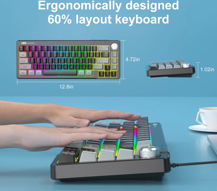 Magegee TS68 66-key 65% layout Wired Membrane Keyboard