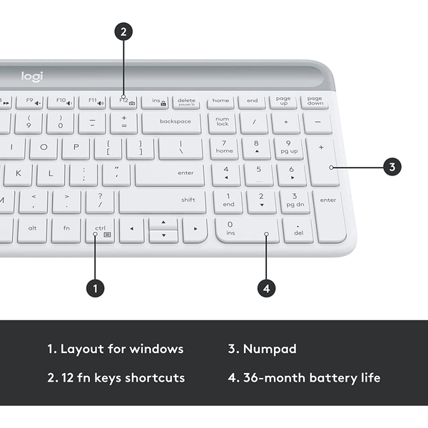 Logitech MK470 Slim Wireless Keyboard Bundle off [White] - GameXtremePH