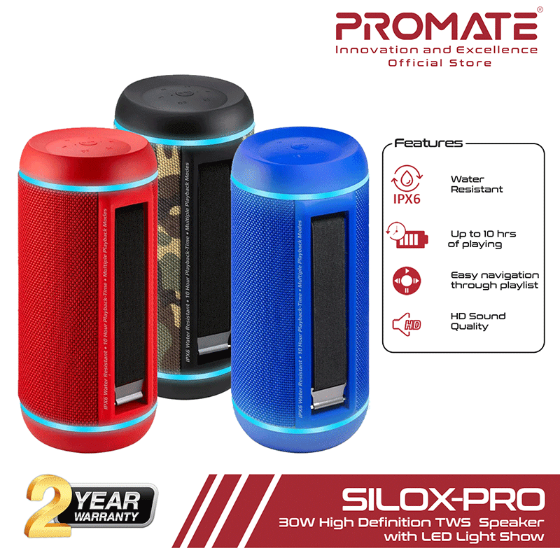 Promate Silox-Pro 30W Truly Wireless Speaker with LED Lights - GameXtremePH